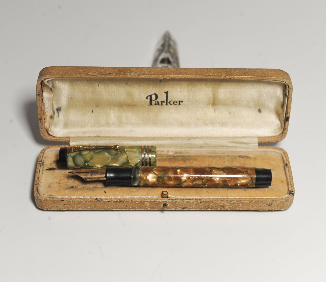 Art Deco Duofold Marbleised Fountain Pen & Pencil Set in Original ...