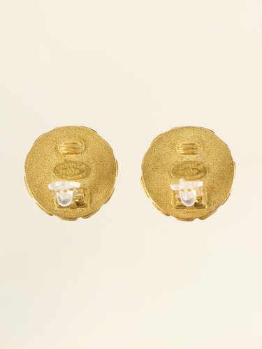 Round Edge Chain Cc Mark Earrings from Chanel, Set of 2 for sale at Pamono