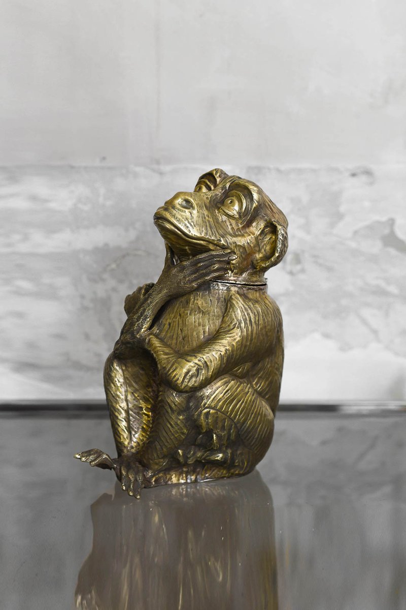Cantilevered Brass Monkey Ice Bucket for sale at Pamono