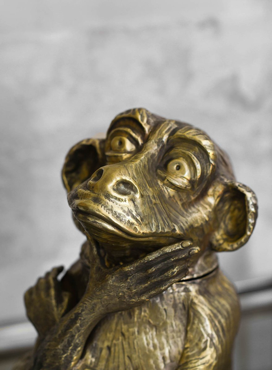 Cantilevered Brass Monkey Ice Bucket for sale at Pamono