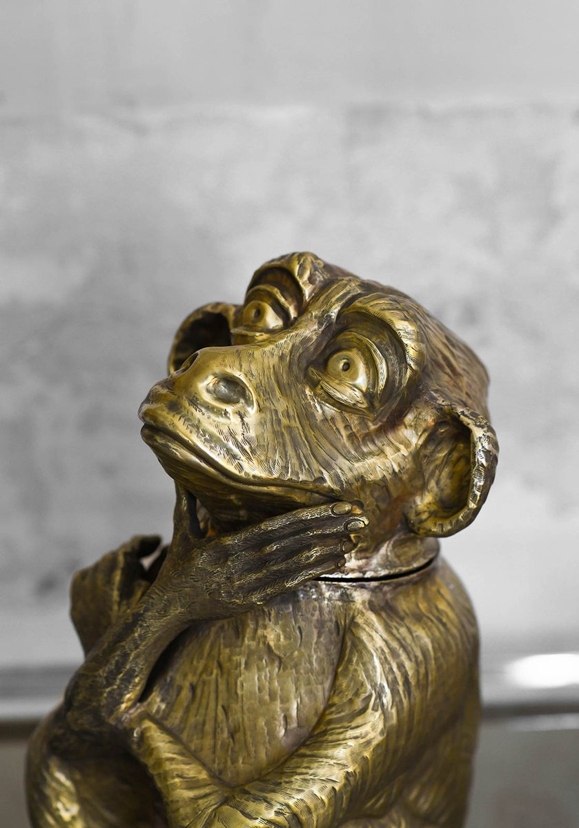 Cantilevered Brass Monkey Ice Bucket for sale at Pamono