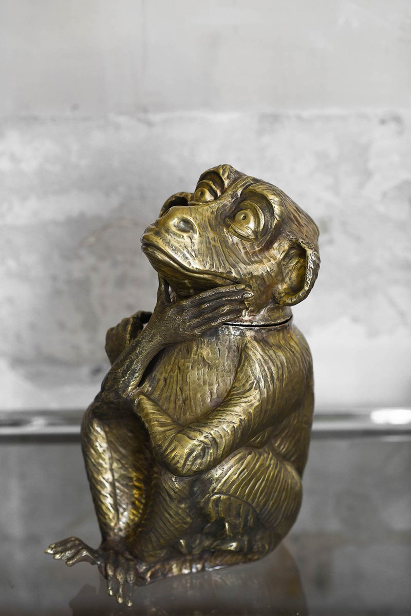 Cantilevered Brass Monkey Ice Bucket for sale at Pamono