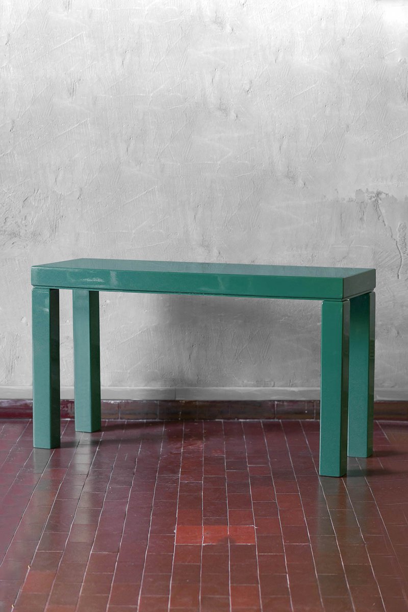 Lacquered Green Console, 1970s for sale at Pamono
