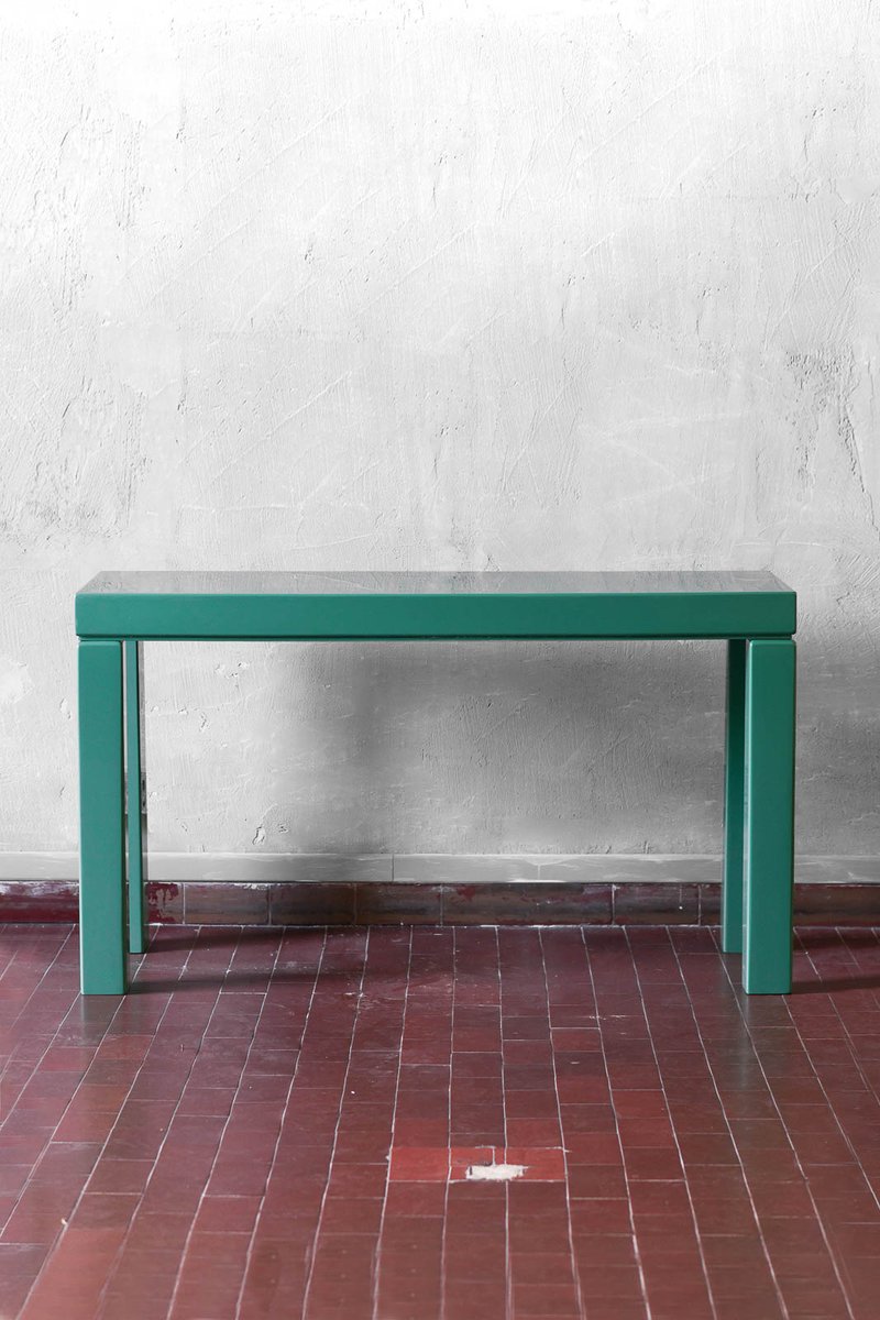 Lacquered Green Console, 1970s for sale at Pamono