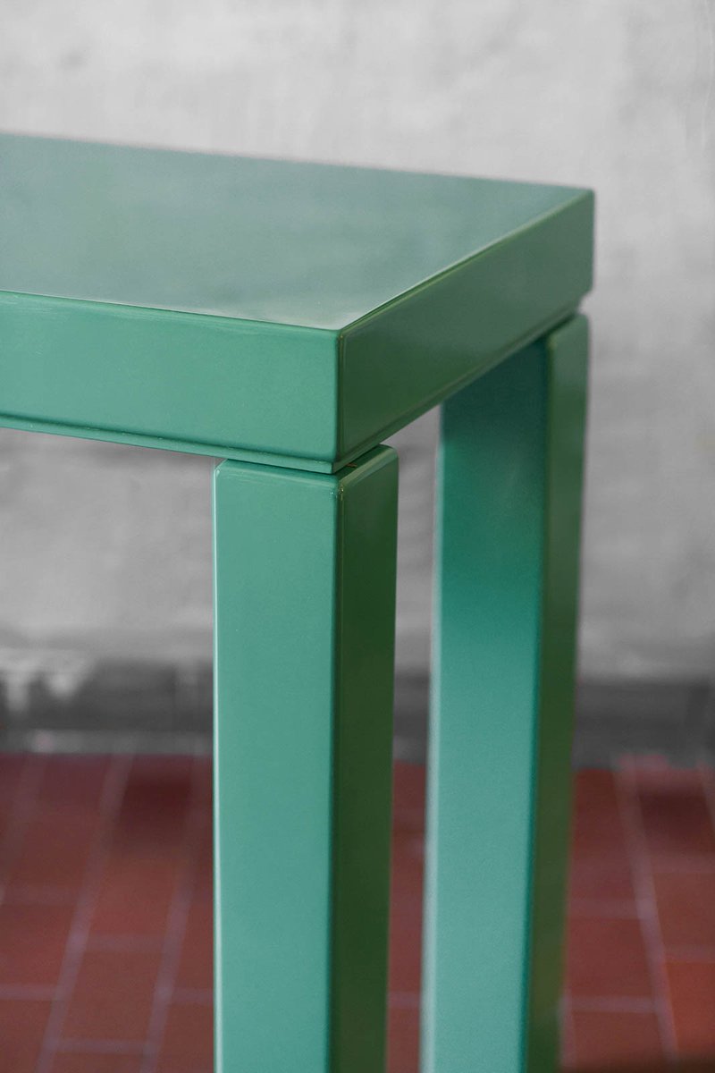 Lacquered Green Console, 1970s for sale at Pamono