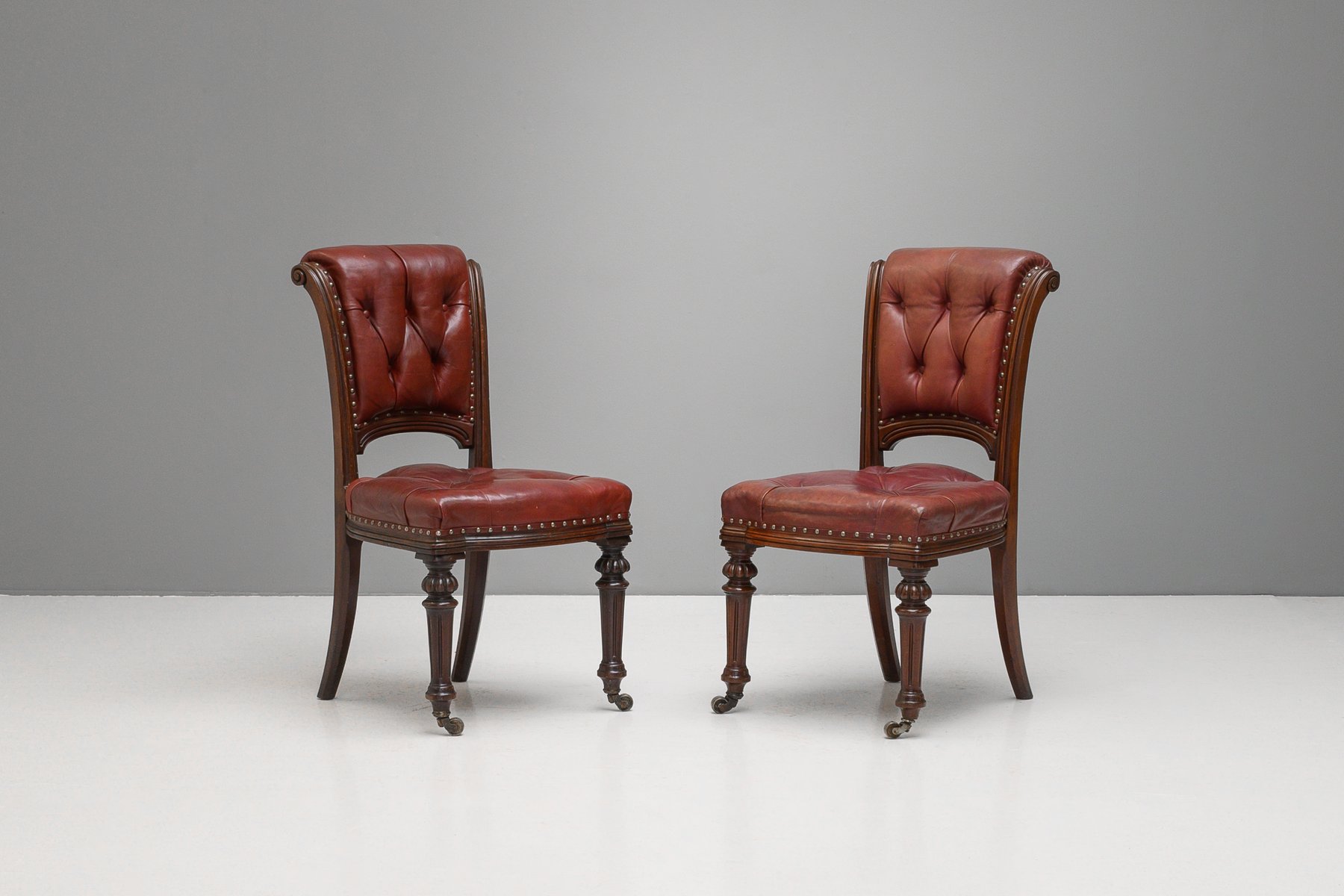 Antique Library Chairs, 1850, Set of 2 for sale at Pamono