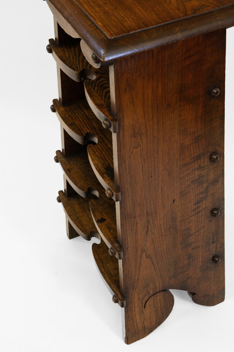 American Arts & Crafts Oak Paper Rack in the style of Charles Rohlfs ...