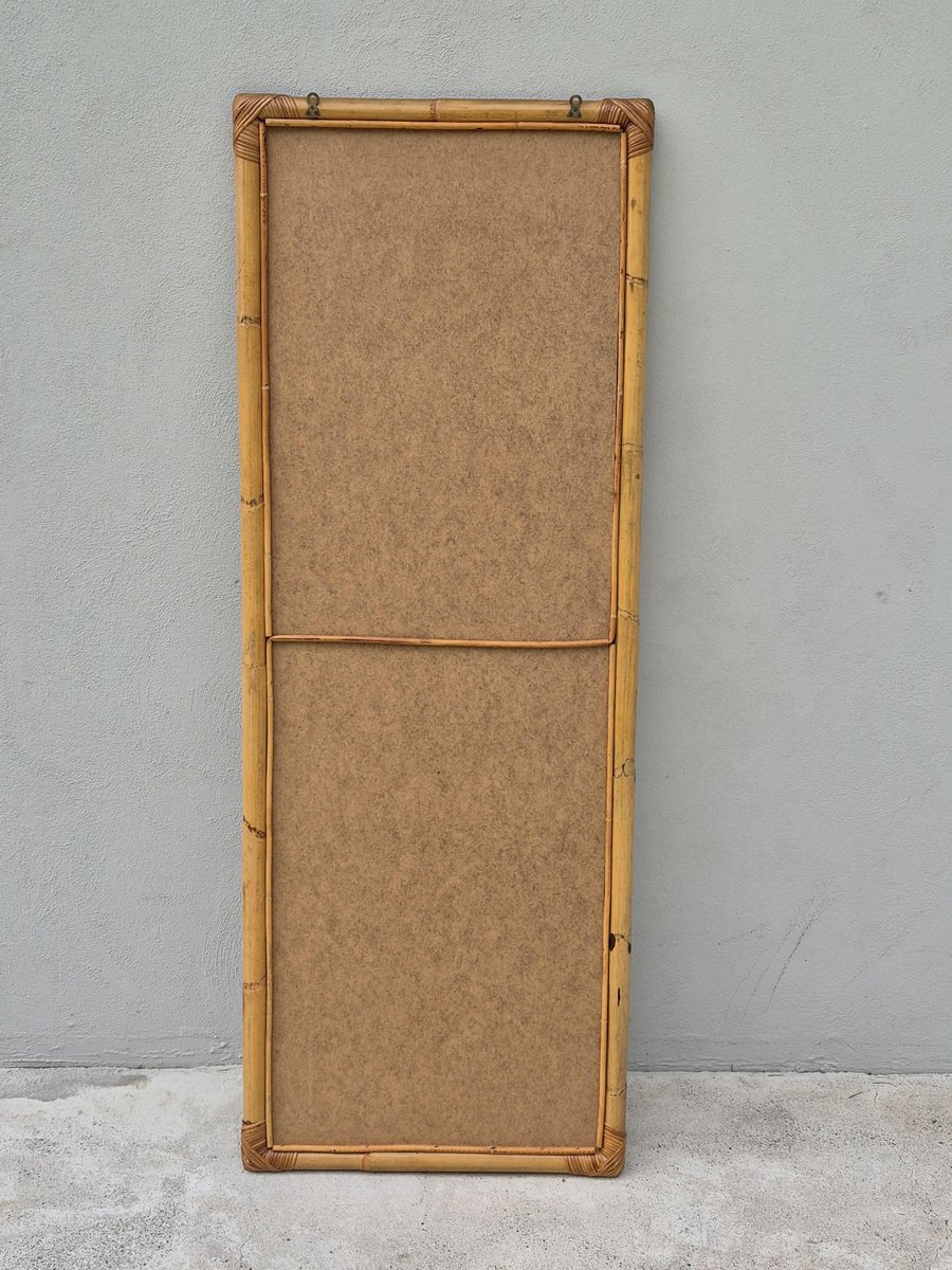 Vintage Bamboo Mirror, 1970s for sale at Pamono