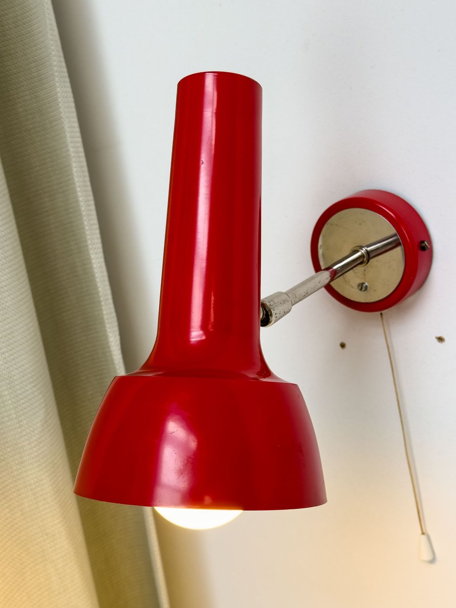 Vintage Red Wall Sconce, 1960s for sale at Pamono