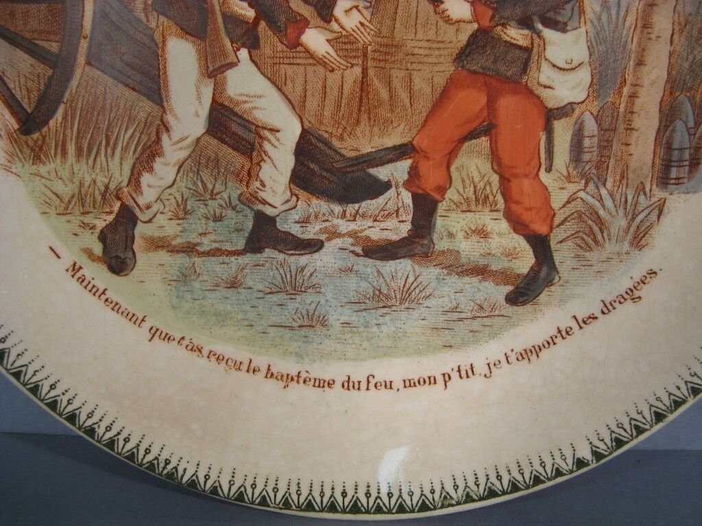 French Hb Faience Decorative Plate Commemorating the Madagascar, 1890s ...