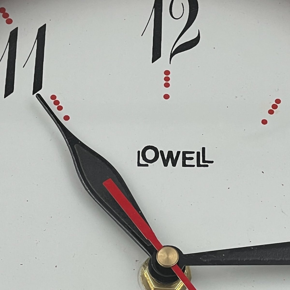 Pendulum Shaped Red Wall Clock by Lowell Italy, 1980s for sale at Pamono