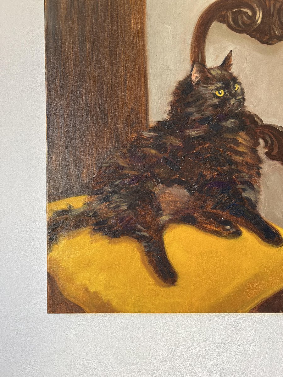 Cat Portrait, 2000s, Oil on Canvas for sale at Pamono