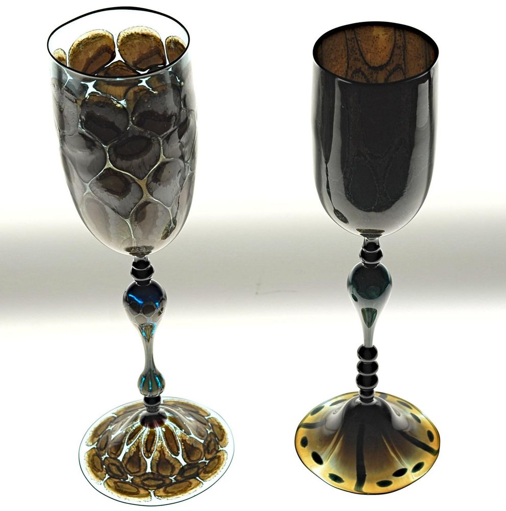 Turtoise Murano Glass Goblets from Pauly & Co., Set of 2 for sale at Pamono