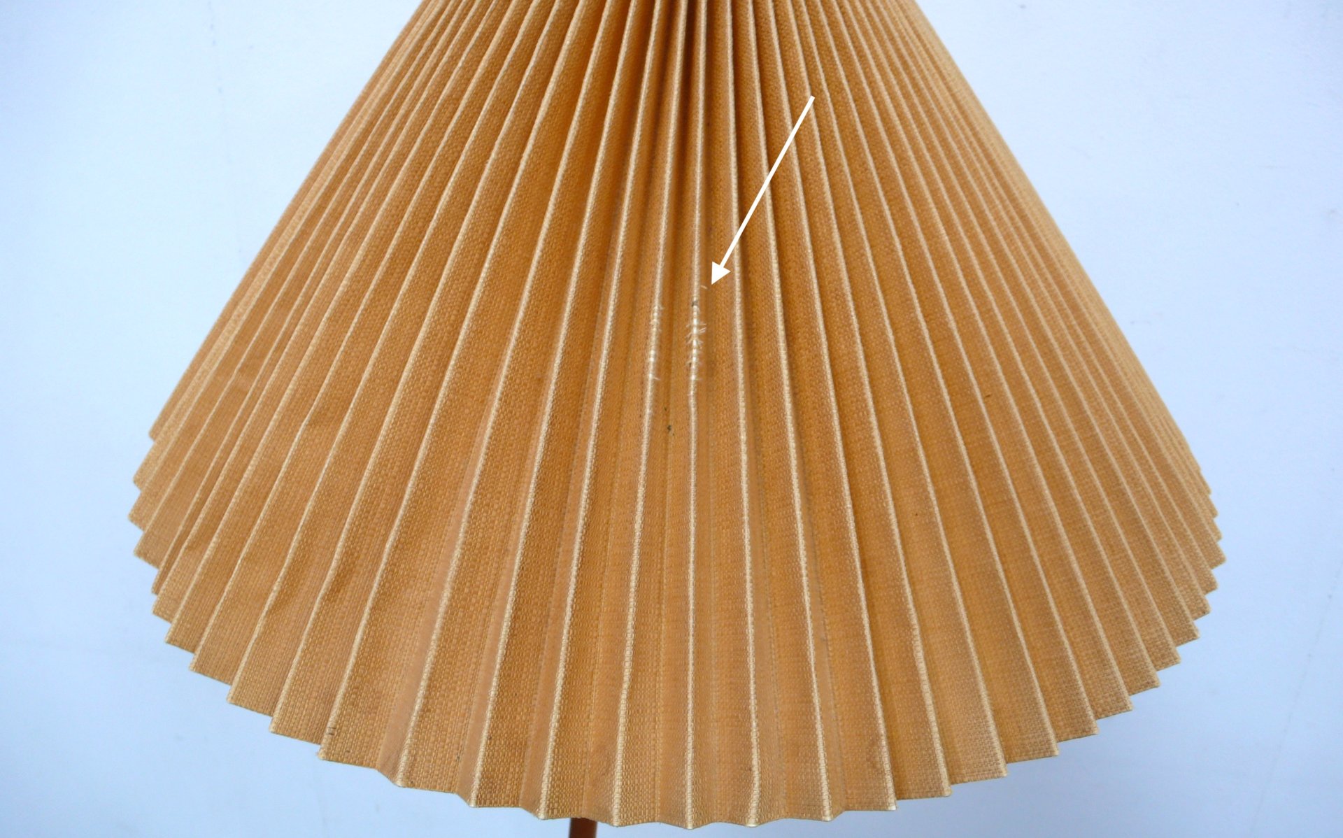 Mid-Century German Modern Curved Teak Floor Lamp and Pleated Shade ...