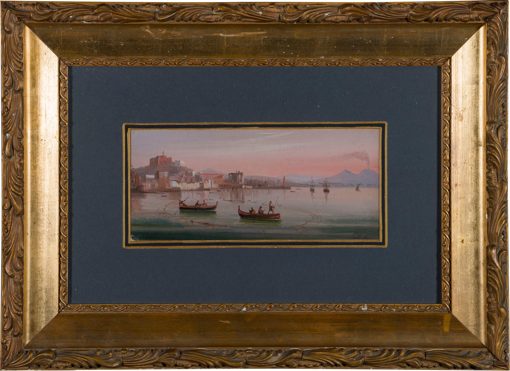 Ippolito Caffi, Italian Landscape, 1840, Gouache for sale at Pamono