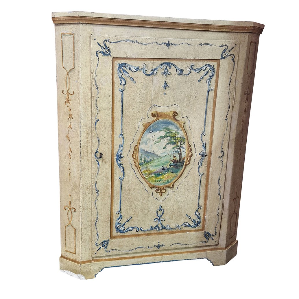 Tyrolean Style Lacquered Corner Sideboard, 1980s for sale at Pamono