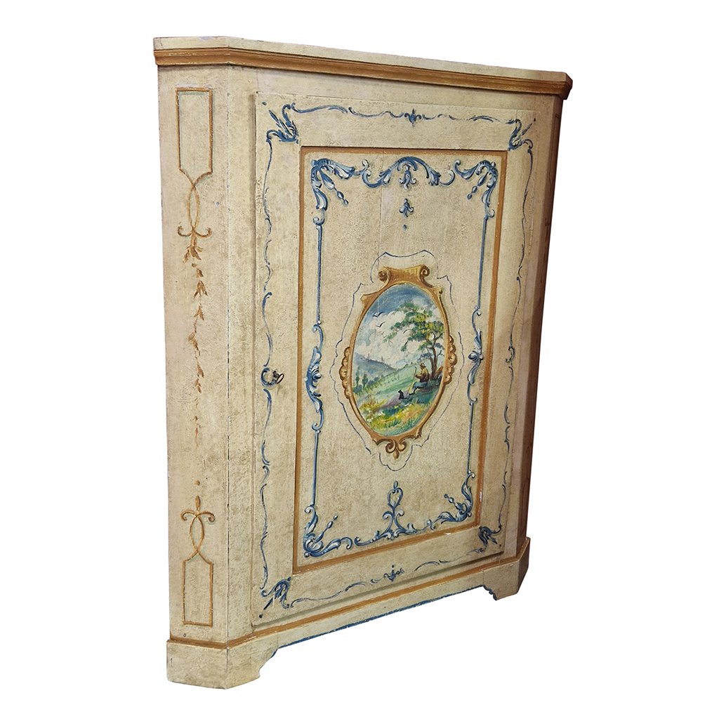 Tyrolean Style Lacquered Corner Sideboard, 1980s for sale at Pamono