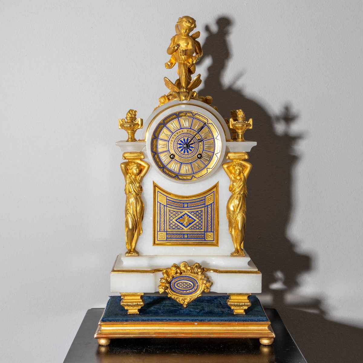 Alabaster Mantel Clock from McDonald Glasgow, 19th Century for sale at Pamono