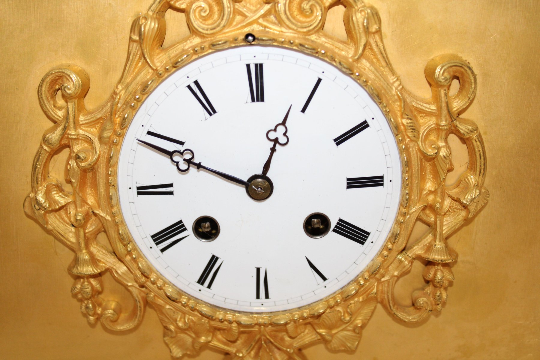 Mantel Clock in Gilded Bronze from Carl Ranch for sale at Pamono