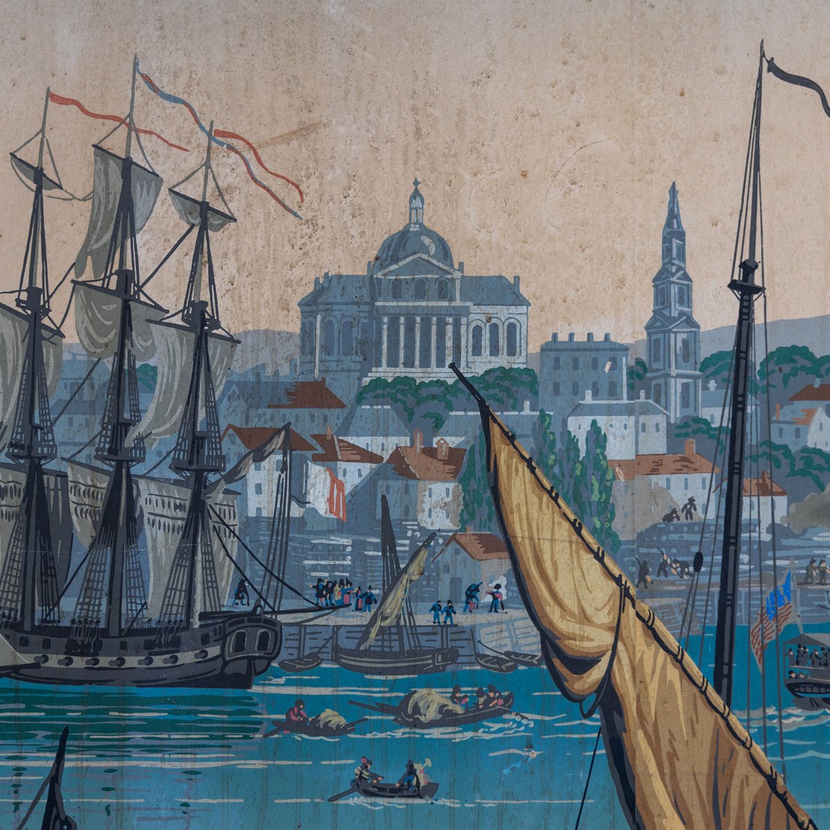 Boston Harbor from Views of North America from Zuber Et Cie, France for ...