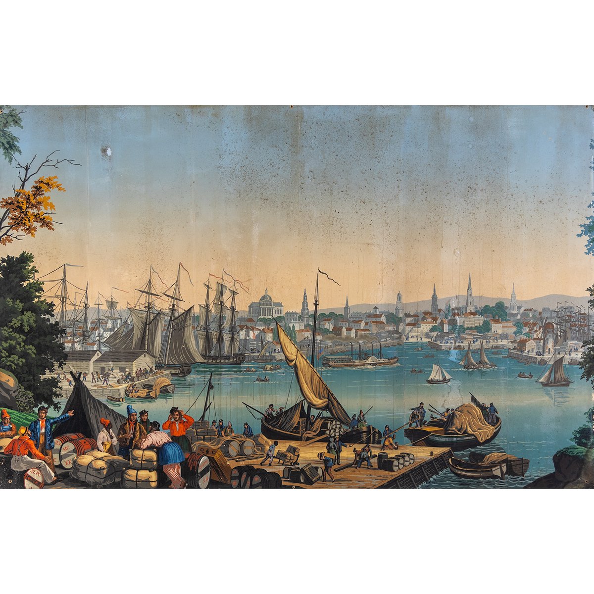 Boston Harbor from Views of North America from Zuber Et Cie, France for ...