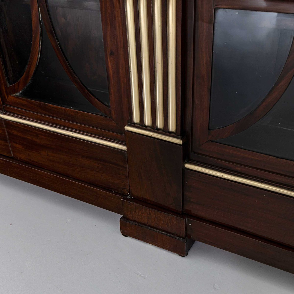 Large German Library Cabinet with Brass Fluting, 1800s for sale at Pamono