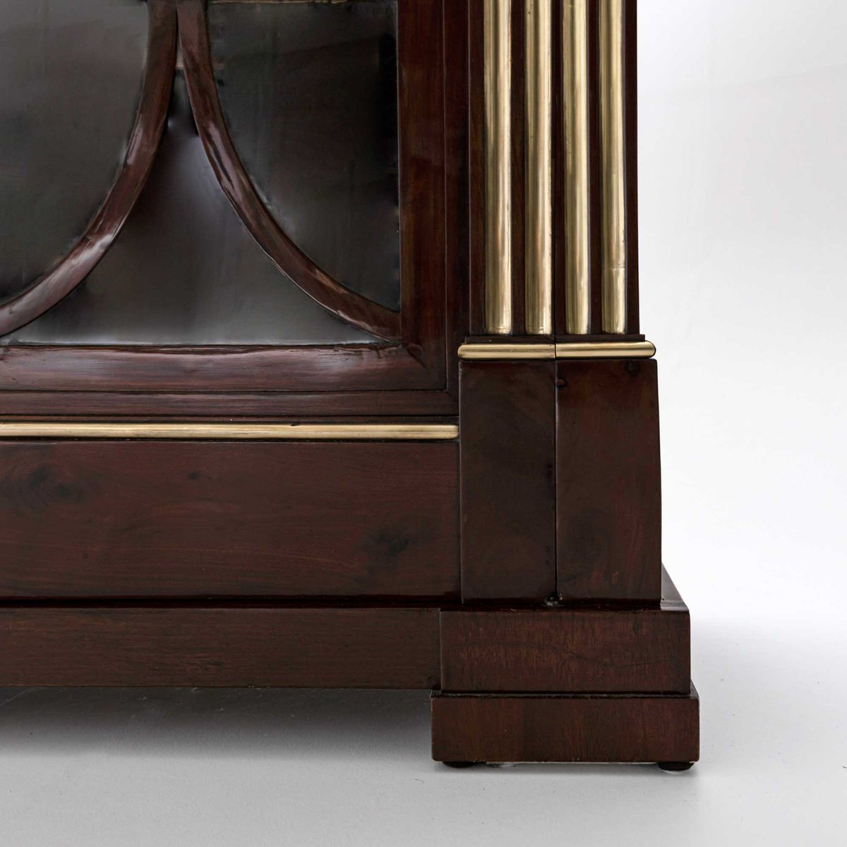 Large German Library Cabinet with Brass Fluting, 1800s for sale at Pamono