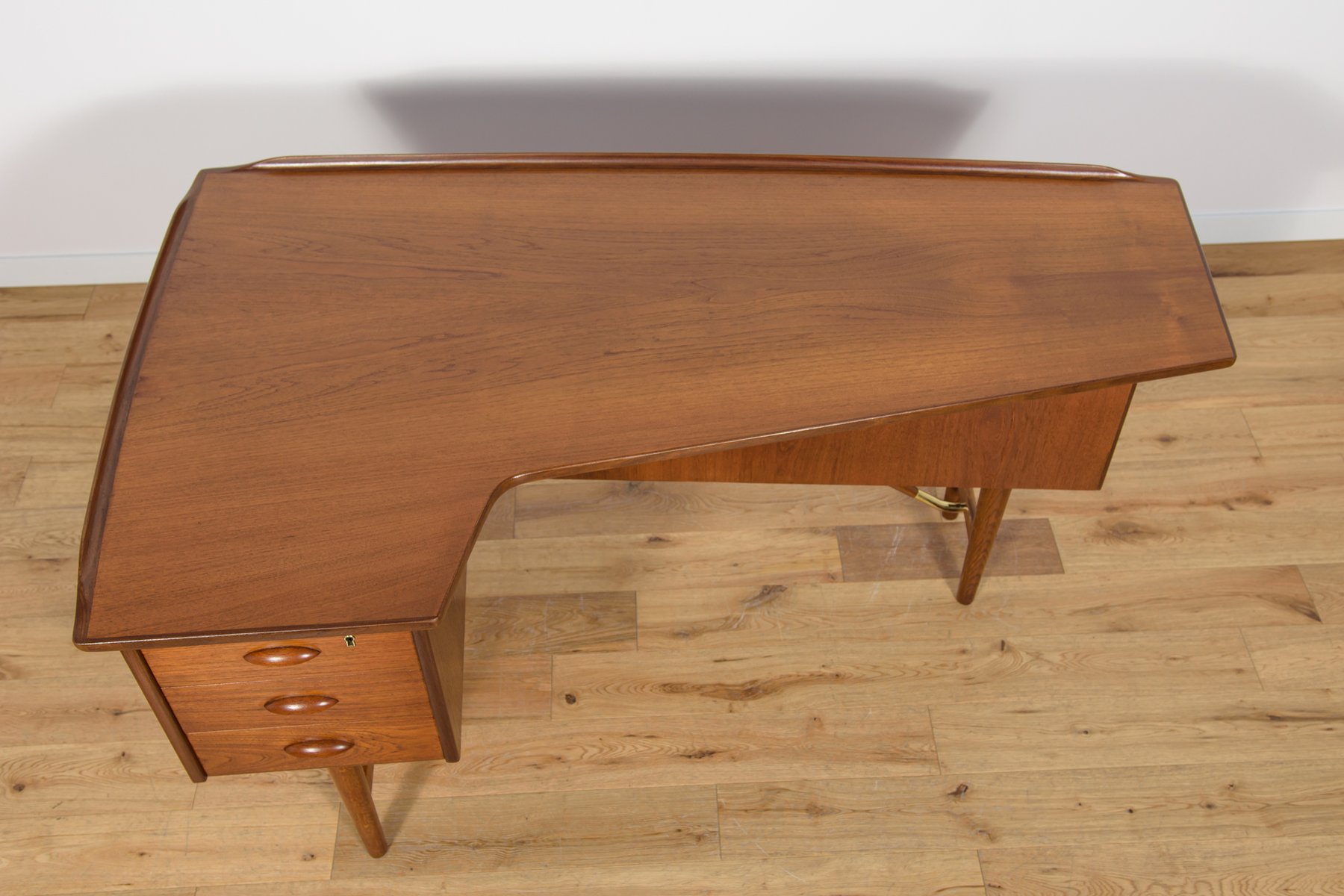 Mid-Century Teak Boomerang Desk by Peter Løvig Nielsen, Denmark, 1970s ...