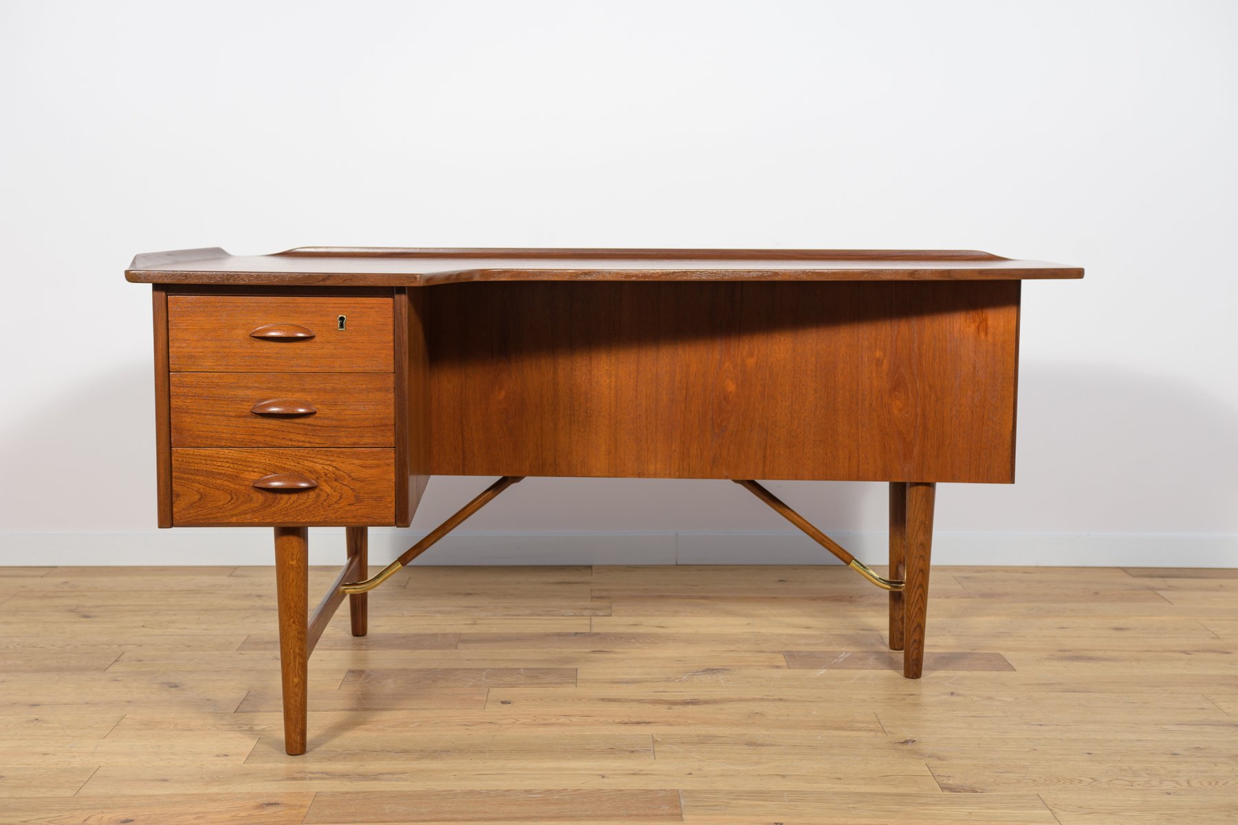 Mid-Century Teak Boomerang Desk by Peter Løvig Nielsen, Denmark, 1970s ...
