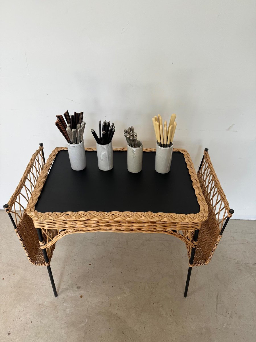 Rattan and Metal Server in the style of Raoul Guys, 1960s for sale at ...