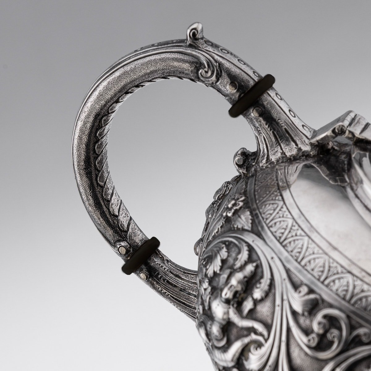 Antique 19th Century Indian Silver Swami Tea Set, 1880, Set of 3 for ...