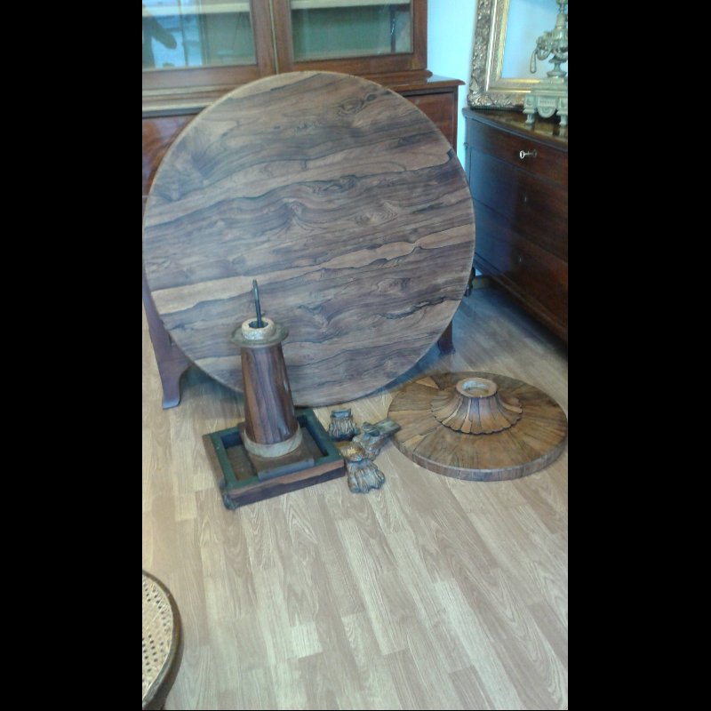 19th Century Round Sail Table in Rosewood for sale at Pamono