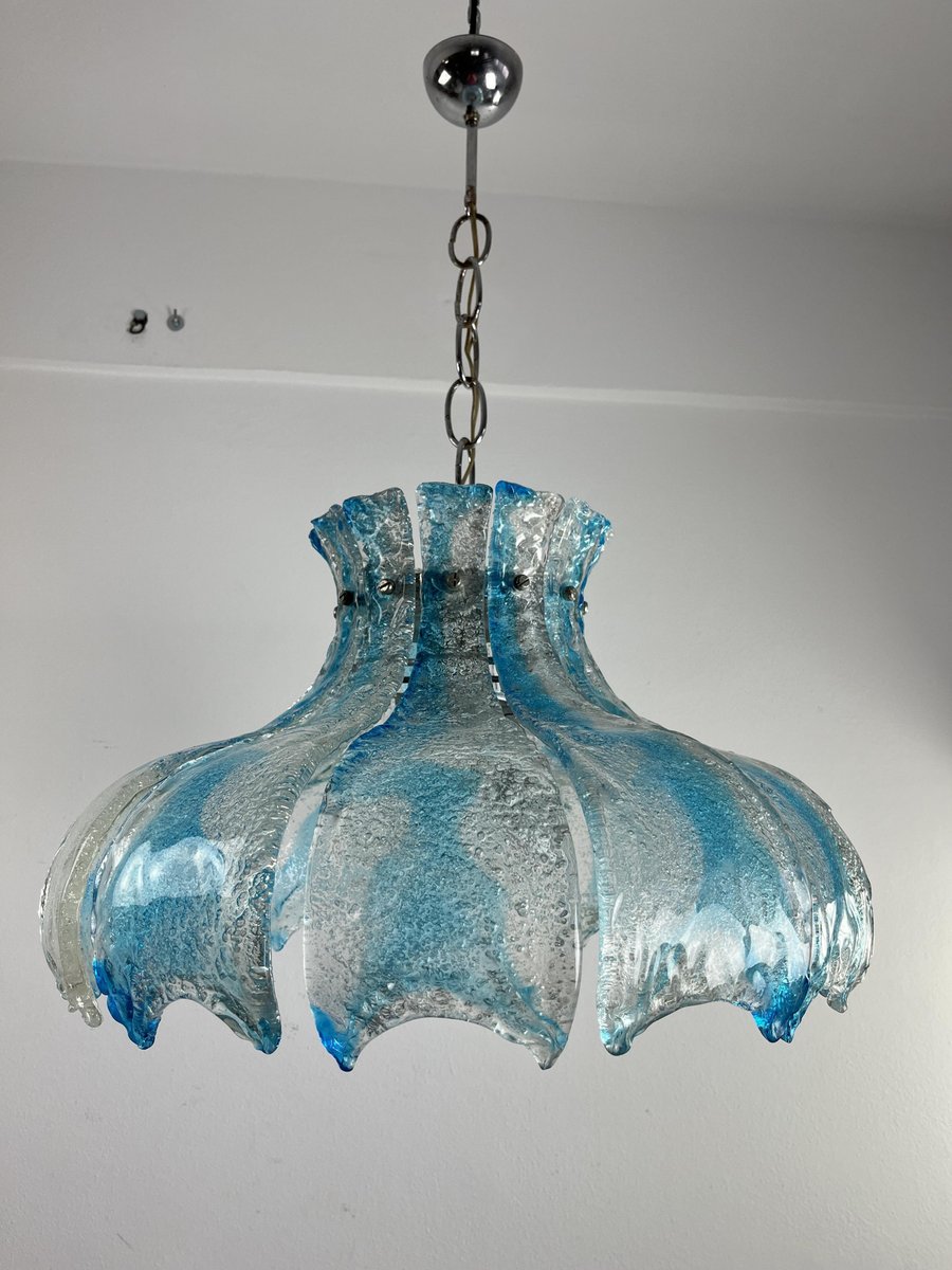 Grand Lustre Mid-Century en Verre de Murano dans le style de Carlo ...