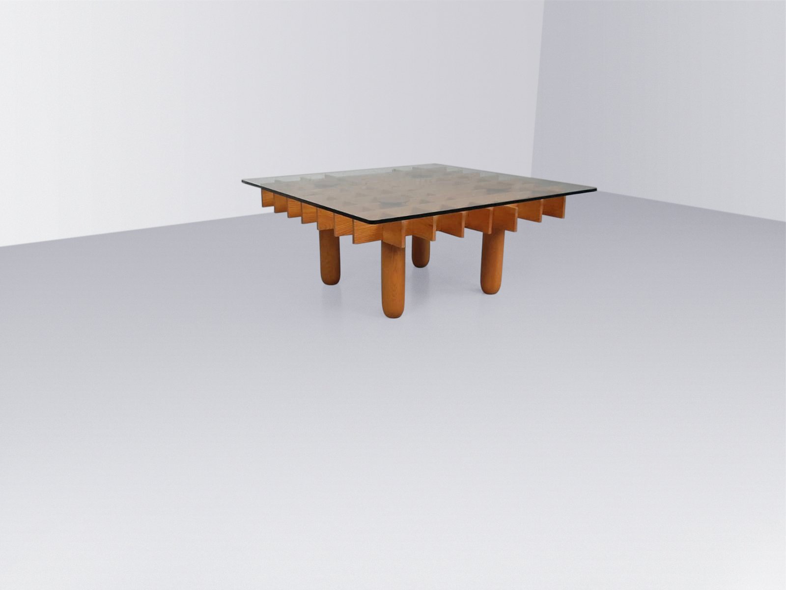 Kyoto Graphic Maple and Glass Coffee Table by Gianfranco Frattini for ...