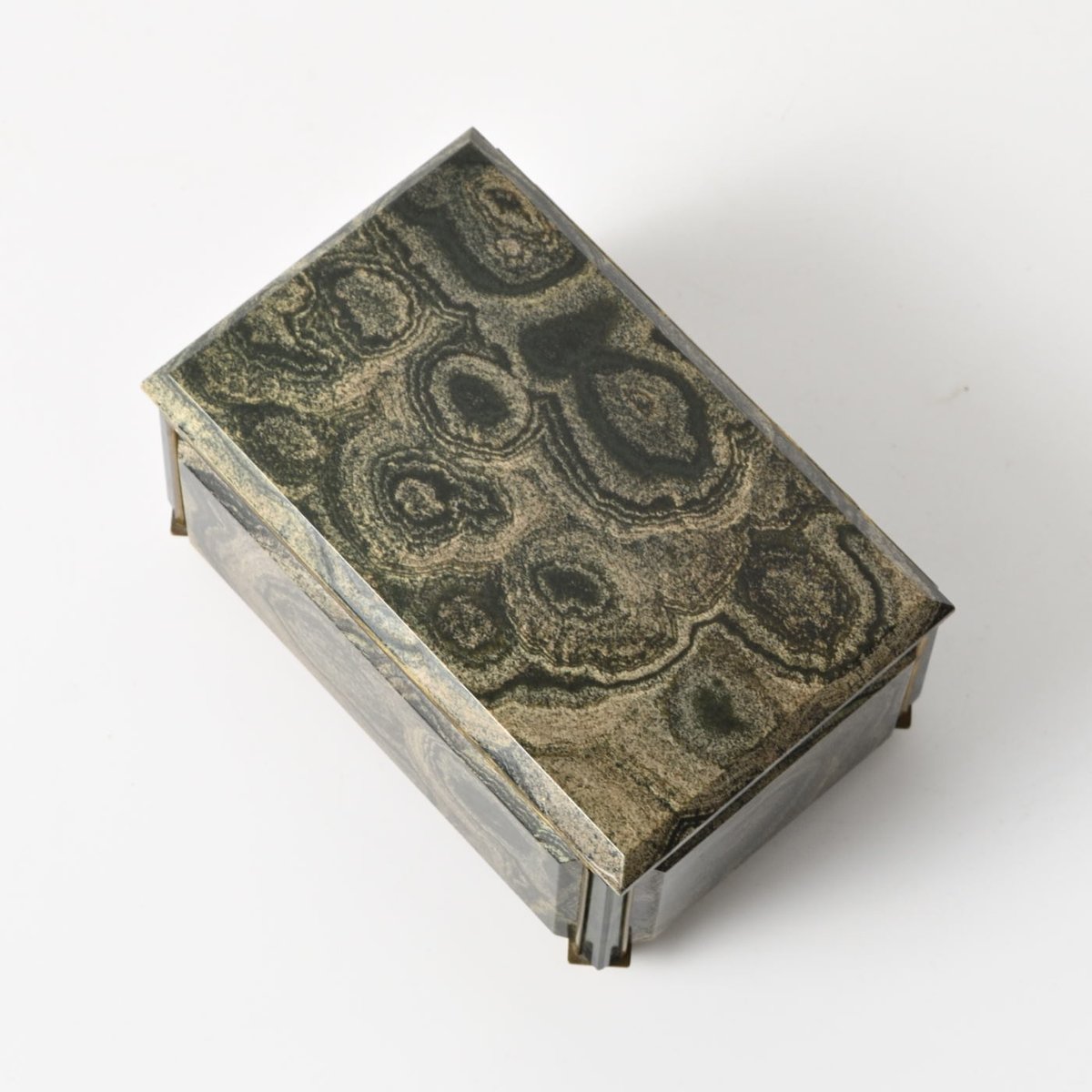 Green Jasper and Serpentinite Stone Box, 1950s for sale at Pamono