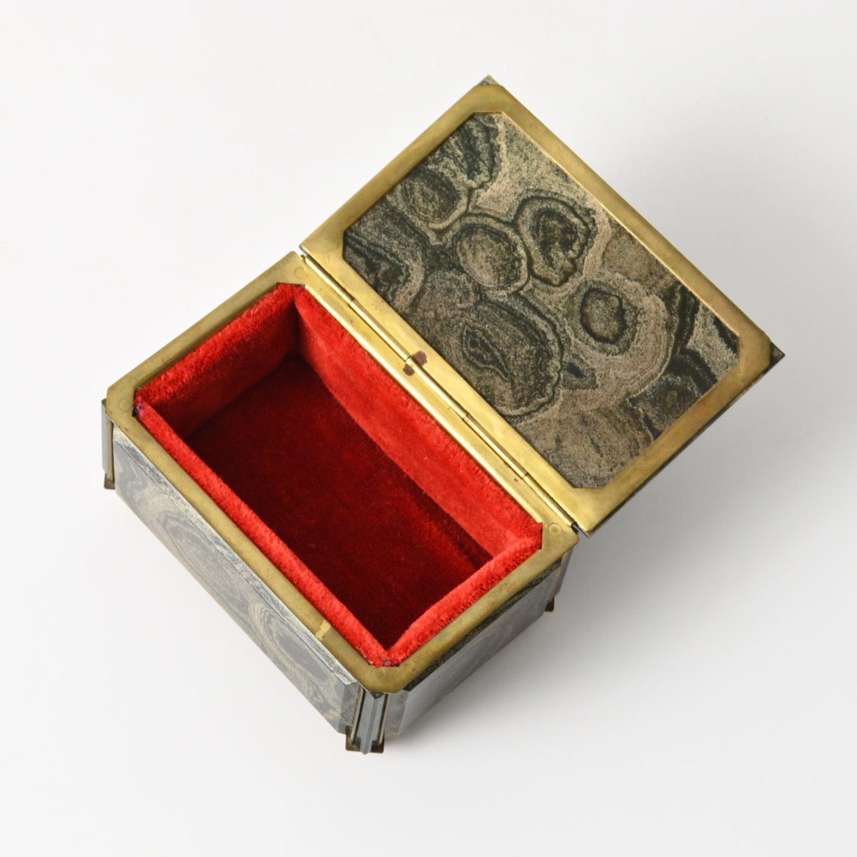 Green Jasper and Serpentinite Stone Box, 1950s for sale at Pamono