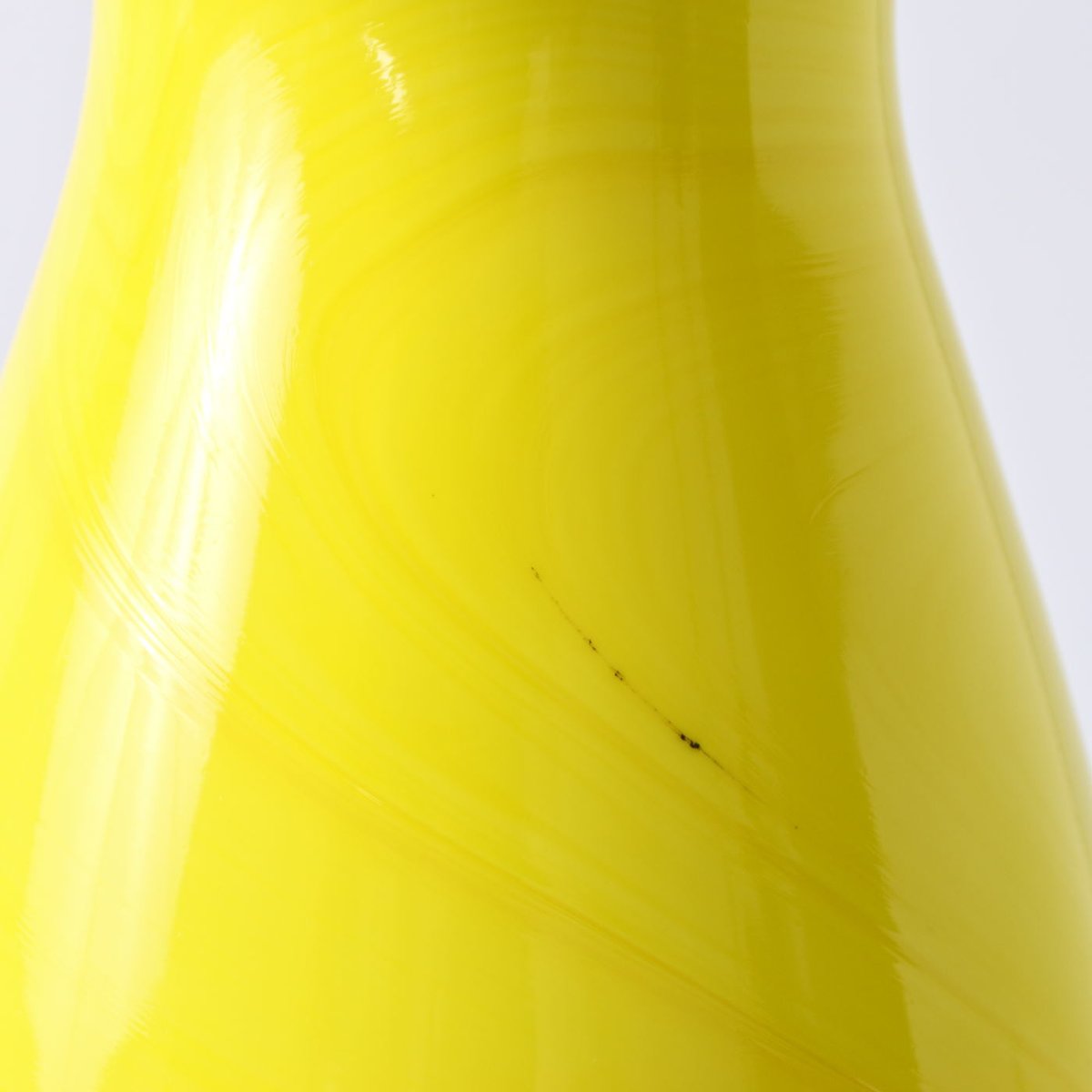 Bright Yellow Glass Vase, 1990s for sale at Pamono