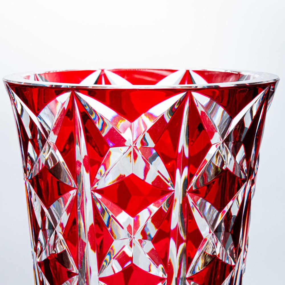 Large Exquise Baccarat and Saint Louis Vases in Deep Red Crystal ...