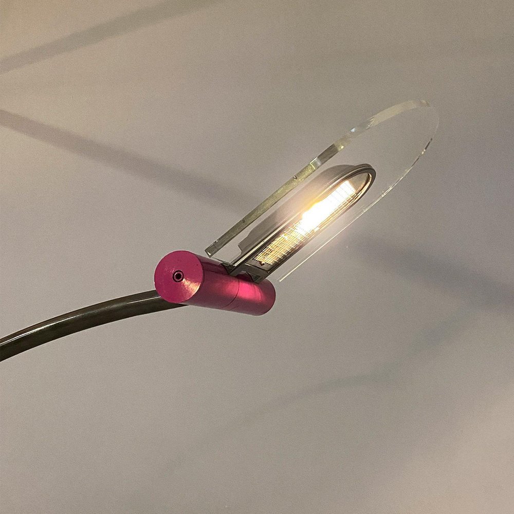 Italian Space Age Metal, Acrylic Glass and Marble Black Violet Arc ...