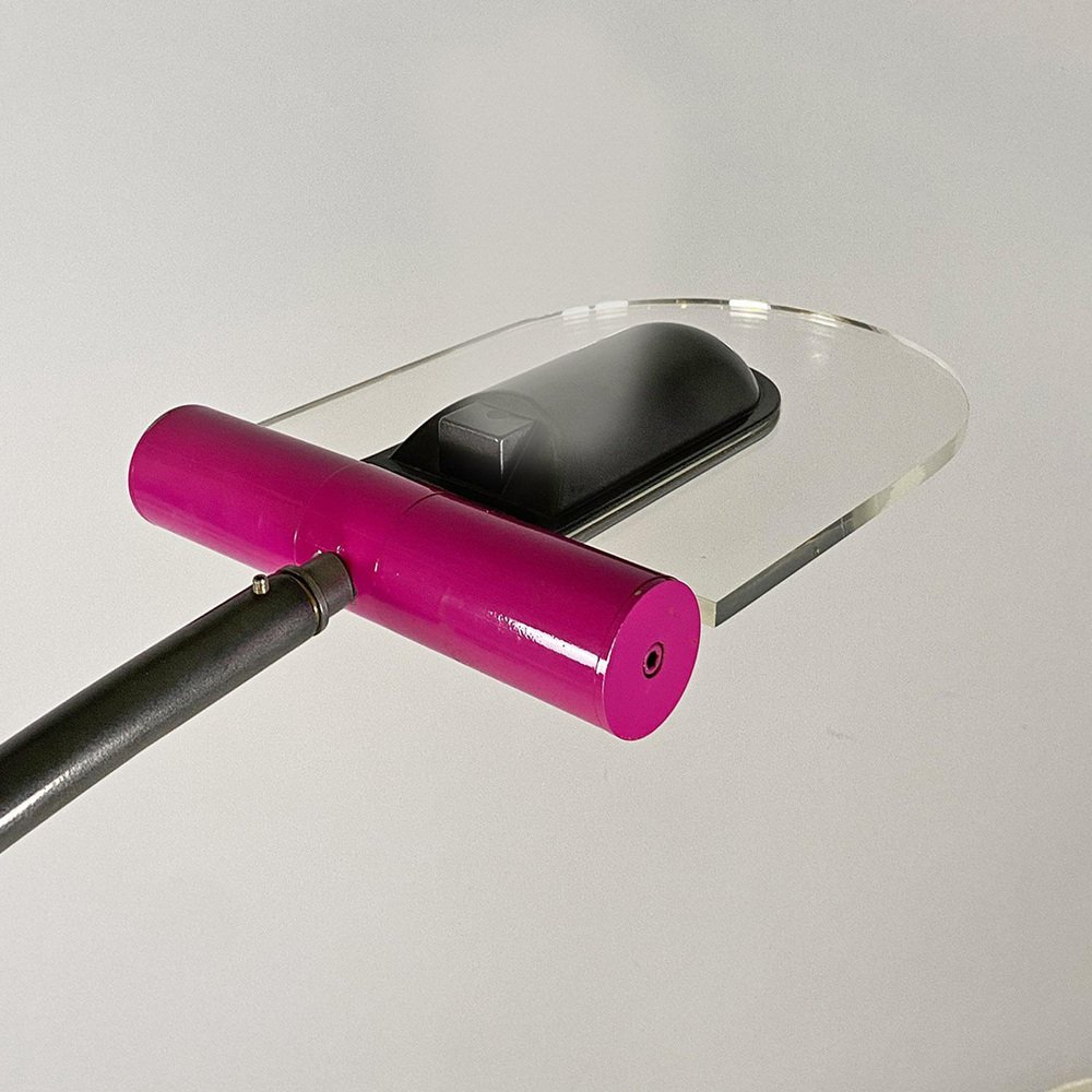 Italian Space Age Metal, Acrylic Glass and Marble Black Violet Arc ...