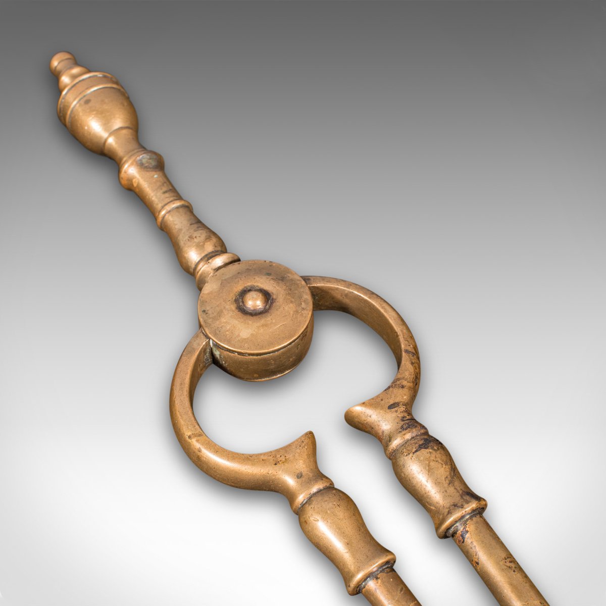 Antique English Brass Fire Tools, Set of 3 for sale at Pamono