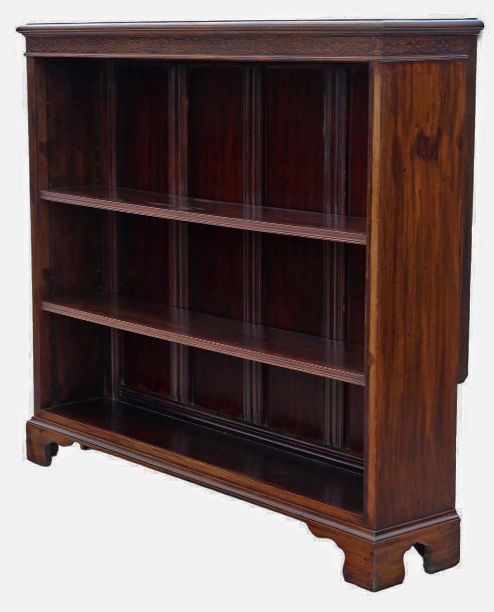 Large Antique Red Walnut Adjustable Bookcase, 1890s for sale at Pamono