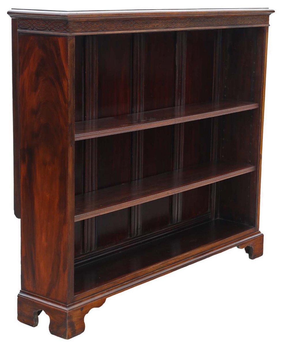 Large Antique Red Walnut Adjustable Bookcase, 1890s for sale at Pamono