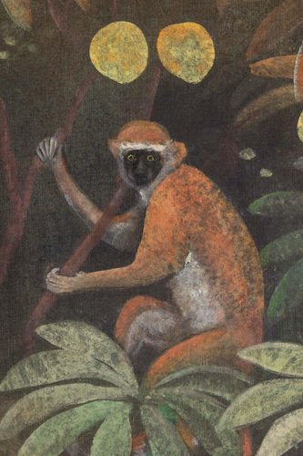 French Artist, Animals on an Exotic Background, Canvas Painting for ...