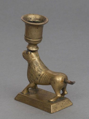 Antique Jewish Judaica Bronze Lion Candleholder for sale at Pamono