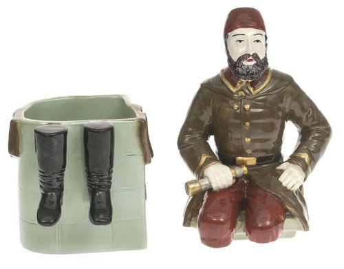 Utensil mit Deckel für Tabak Osman Nuri Pasha Fayence Figur bei Pamono ...