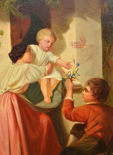 Figural Composition, Oil on Canvas for sale at Pamono