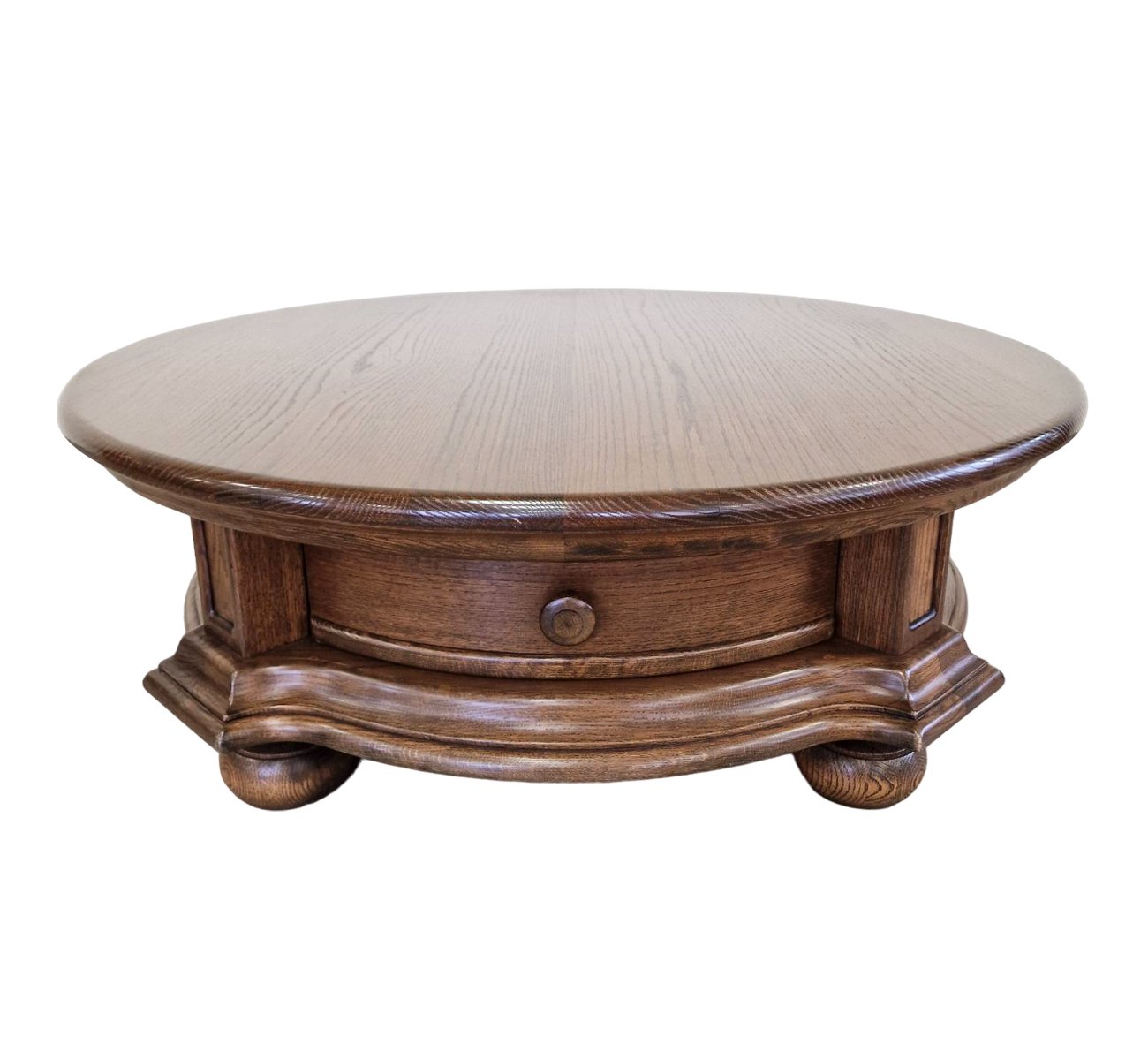 Large Round Coffee Table with Drawer for sale at Pamono