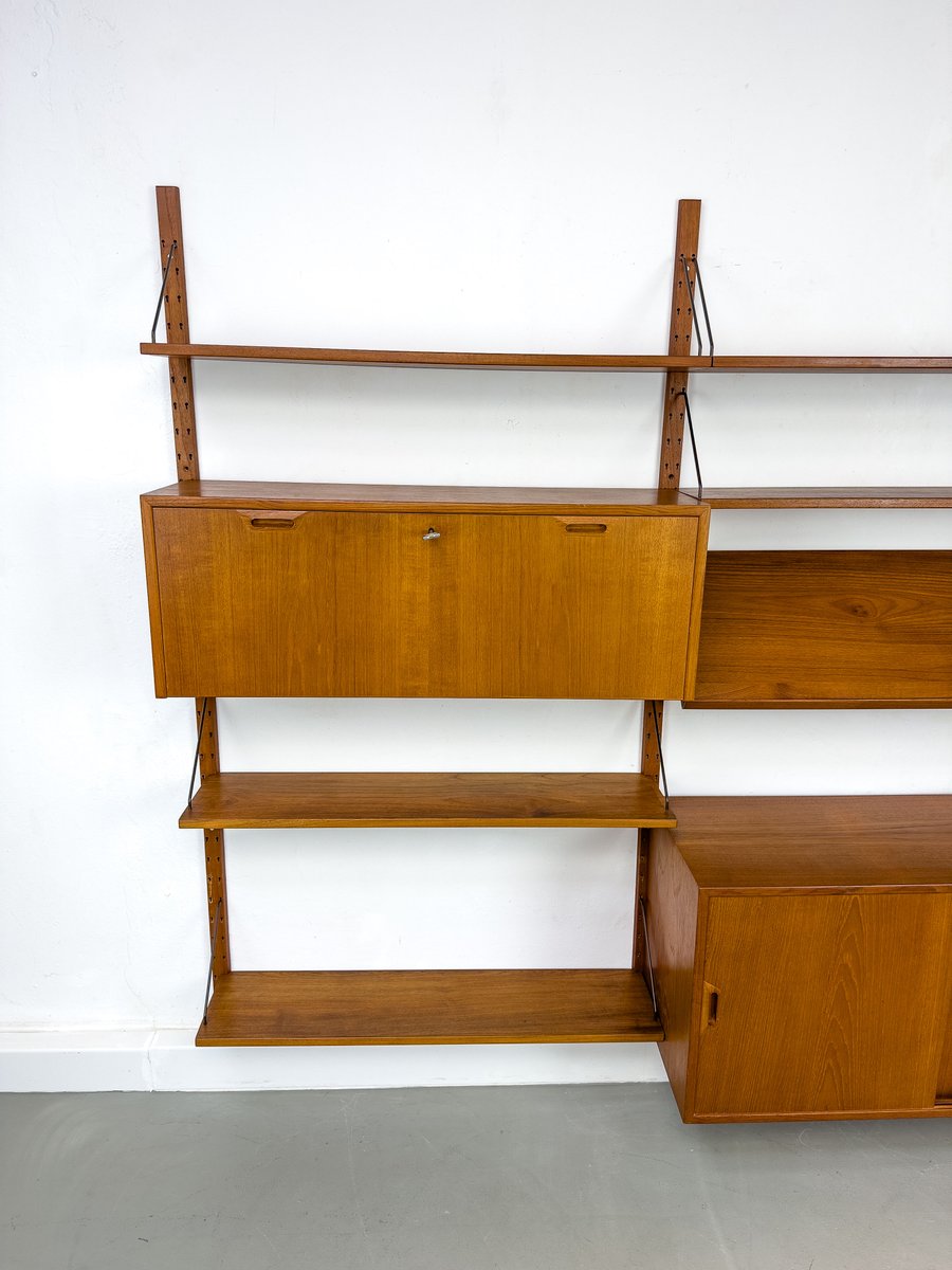Teak Wall System by Sven Ellekaer for Albert Hansen, 1960s for sale at Pamono