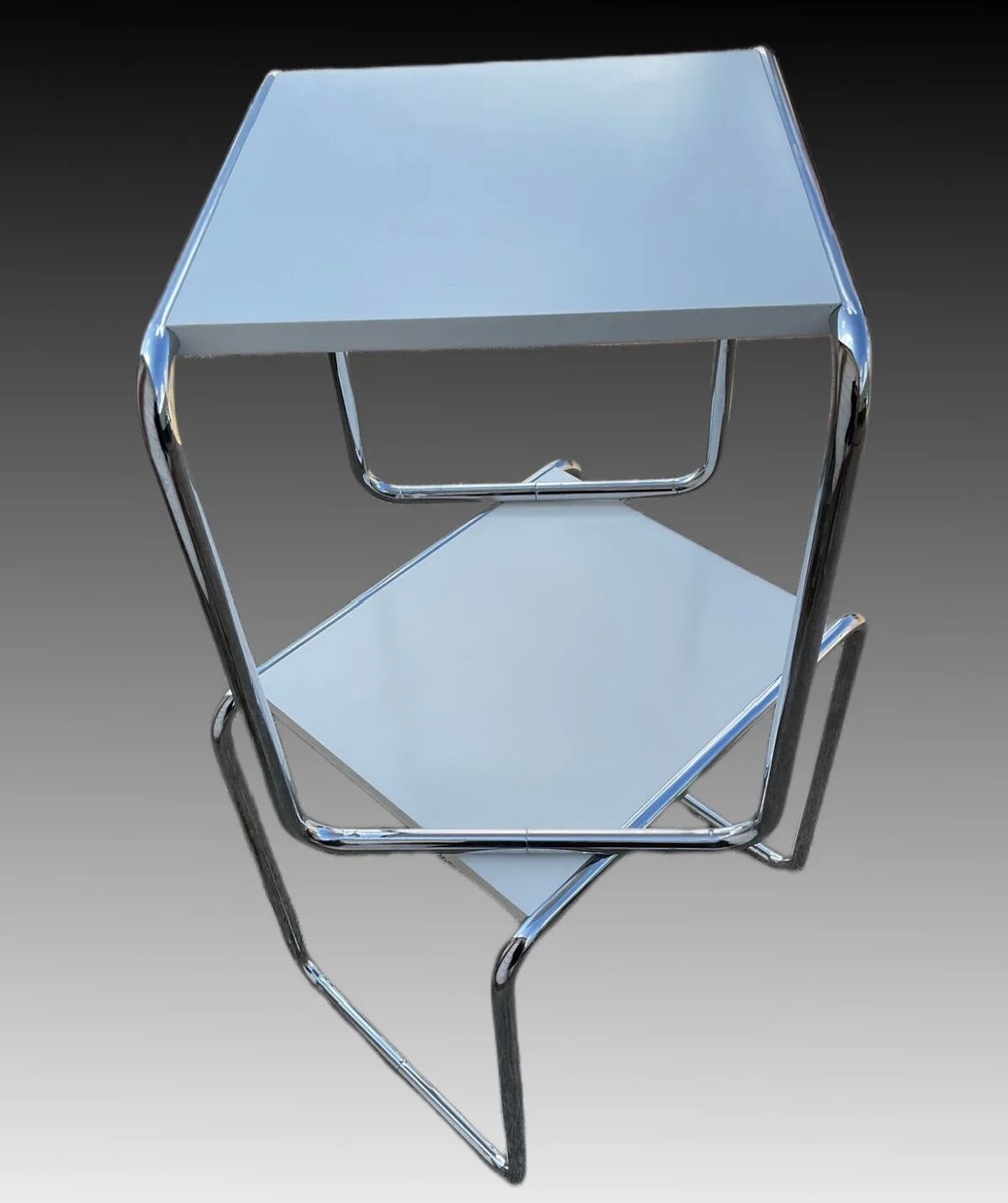 Bauhaus B 9A and B Side Tables by Marcel Breuer for Thonet, Set of 2 for sale at Pamono
